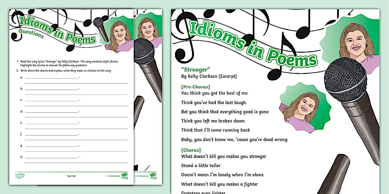 Idioms in Poems (Teacher-Made) - Twinkl