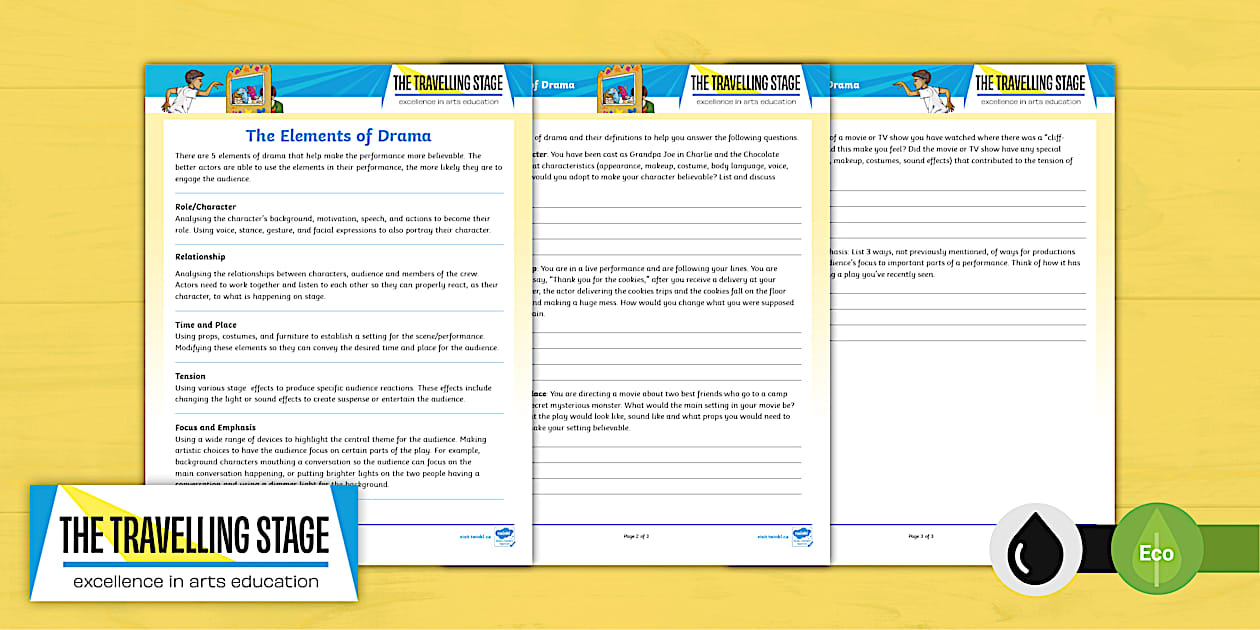 FREE! - The Elements of Drama Intermediate Worksheet