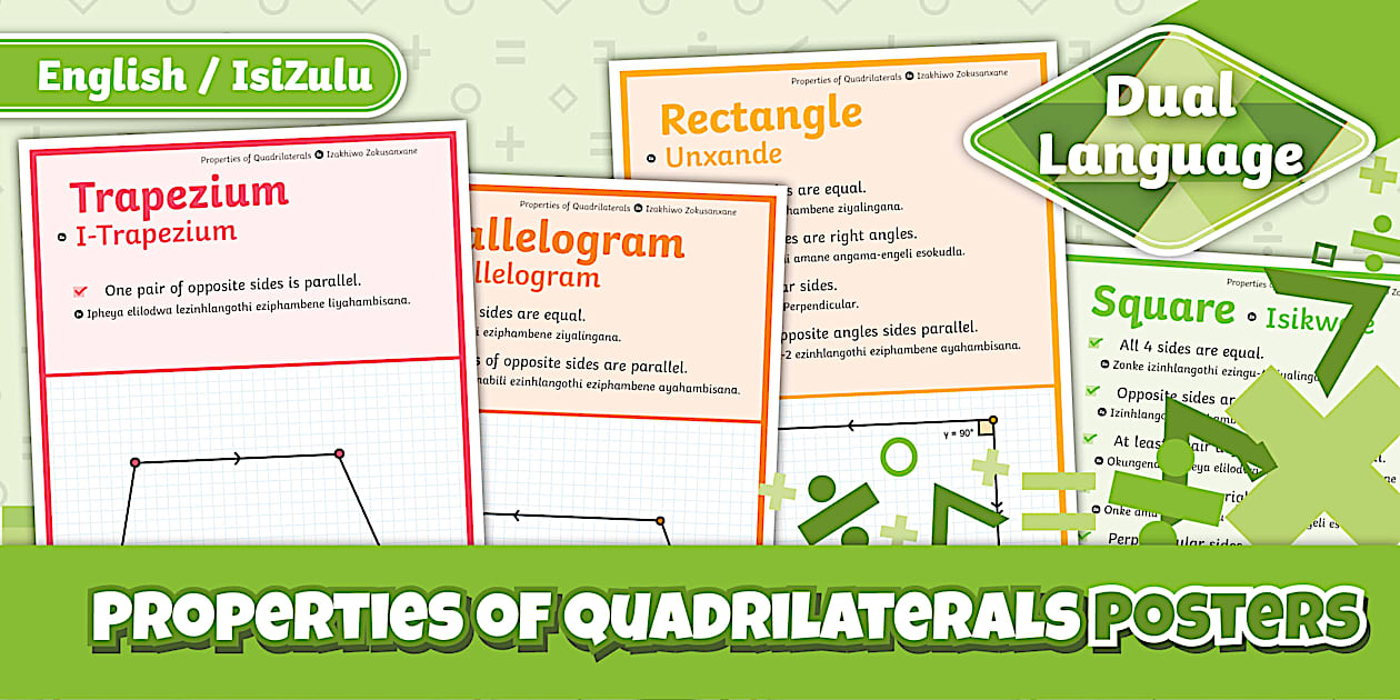 Properties of Quadrilaterals Posters