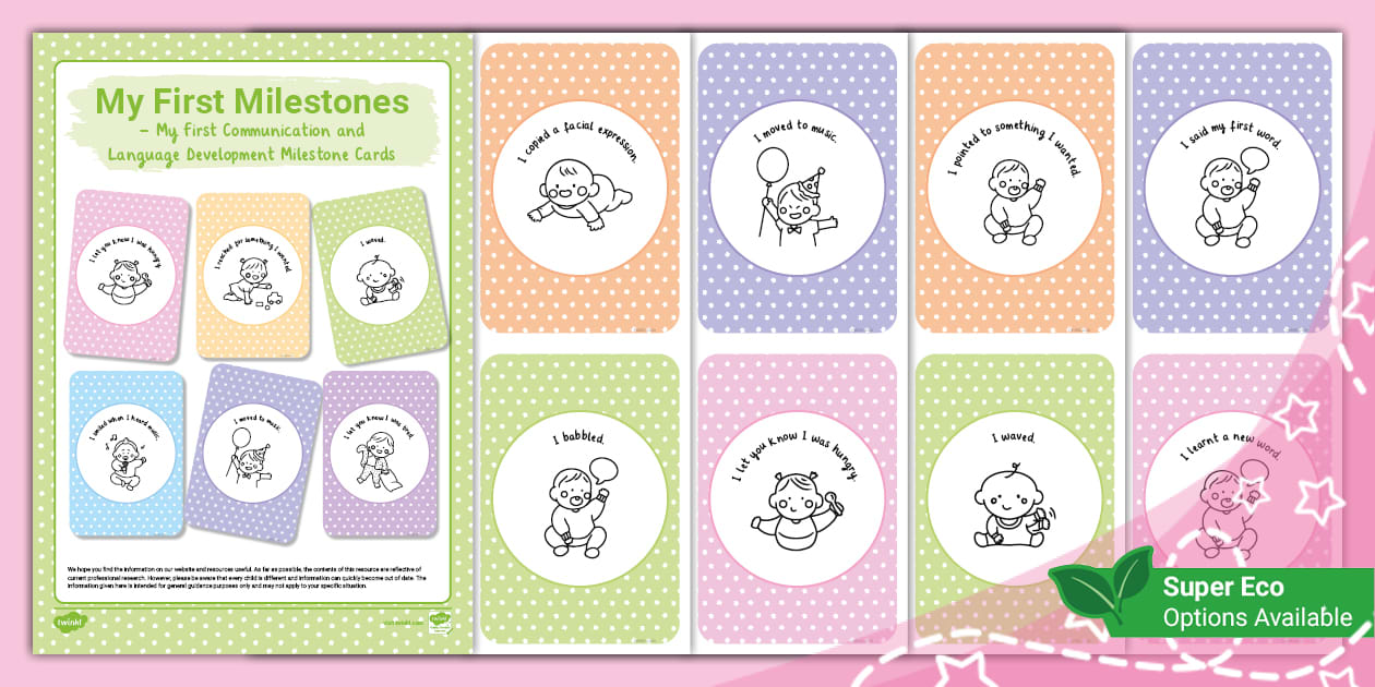 FREE! - Communication and Language Development Milestone Cards
