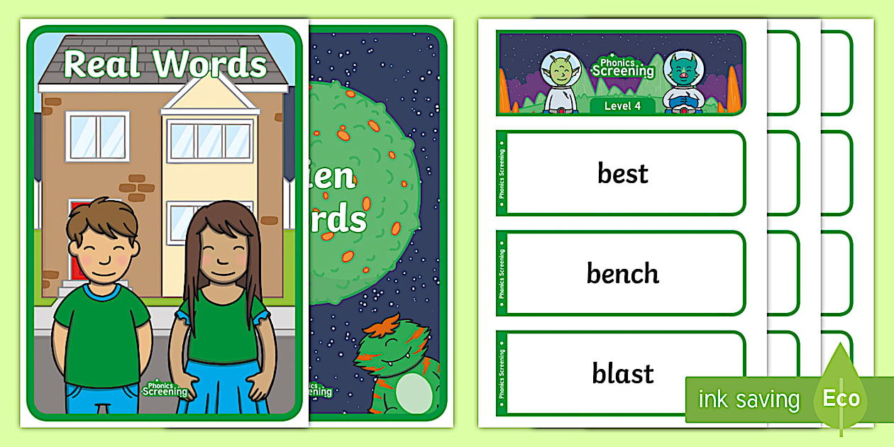 Phonics Screening Level 4 Real and Alien Words Interactive Display Pack