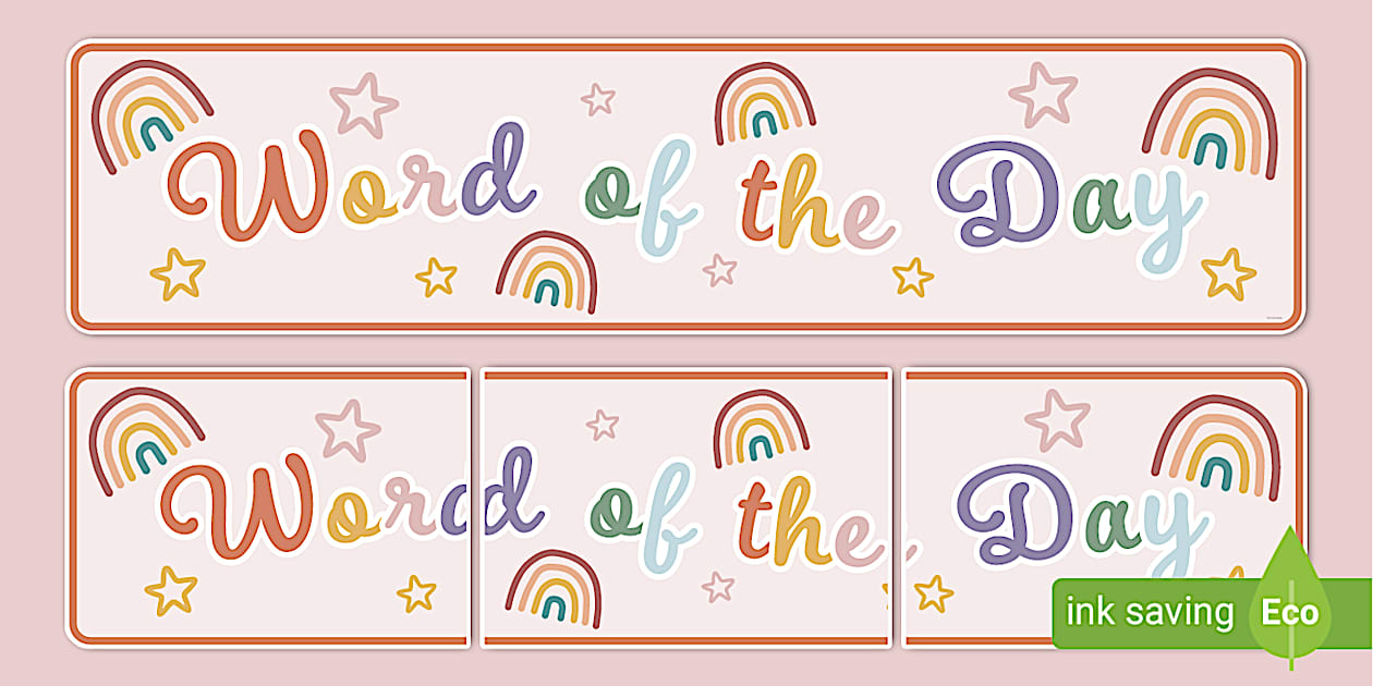 Muted Rainbow Word of the Day Banner (Teacher-Made) - Twinkl