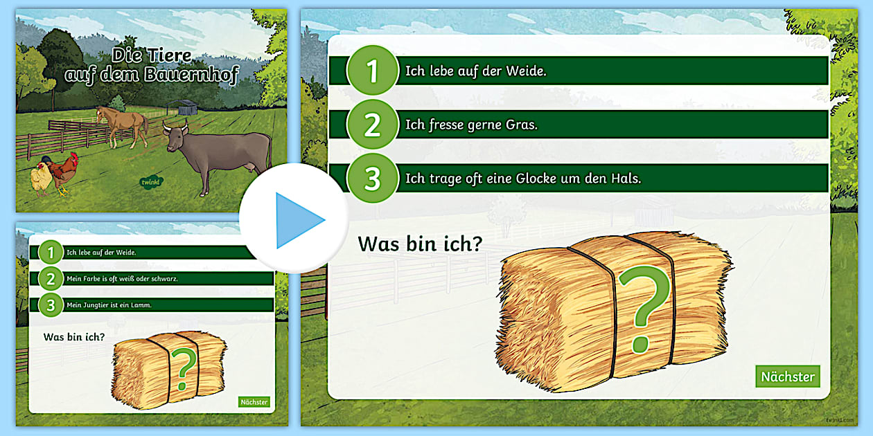 Tiere Auf Dem Bauernhof Was Bin Ich Ratespiel PowerPoint