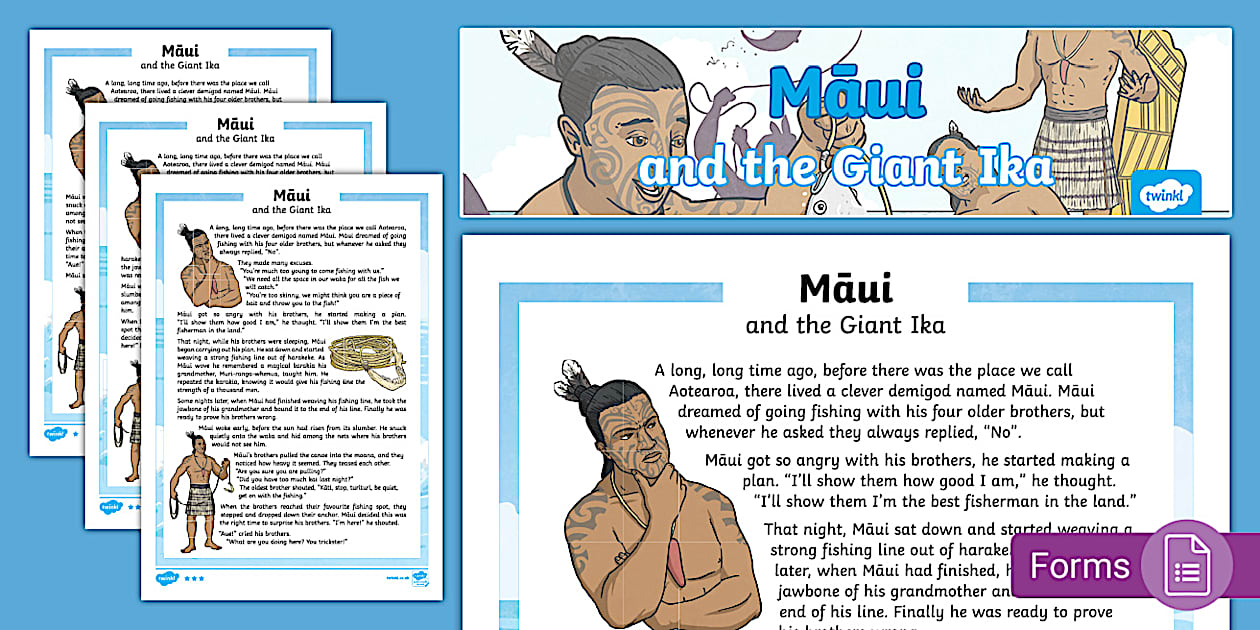 Māui and the Fish Differentiated Reading Comprehension Activity