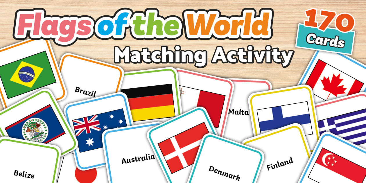 Flags of the World Matching Activity Cards