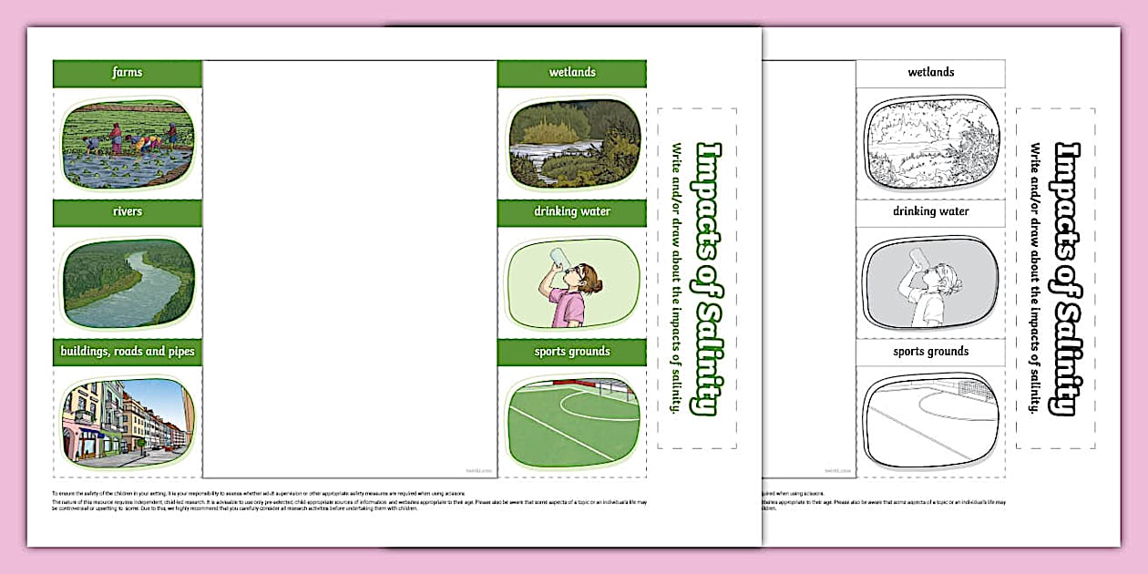 Impacts of Salinity Writing Flaps (teacher made) - Twinkl