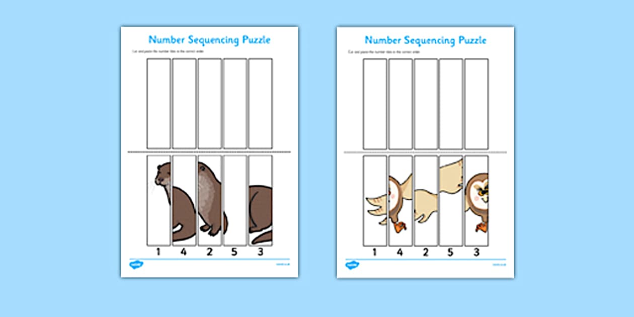 Nocturnal Animals Number Sequencing Puzzle (teacher made)