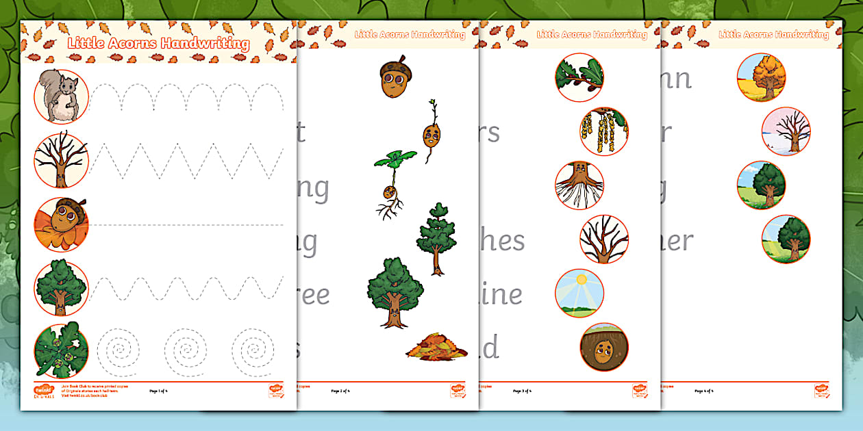 Little Acorns Handwriting Sheets (teacher made) - Twinkl
