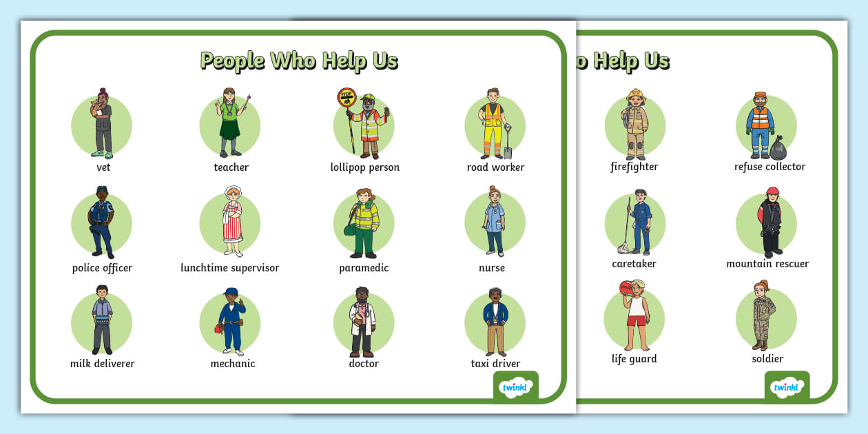 People Who Help Us Word Mat - Teaching Resources - Twinkl