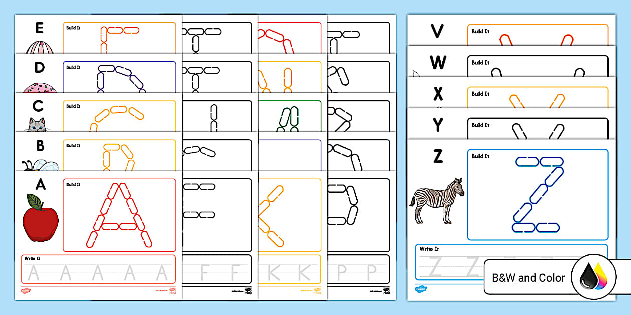 Linking Chains Uppercase Letters Activity Mats - Twinkl
