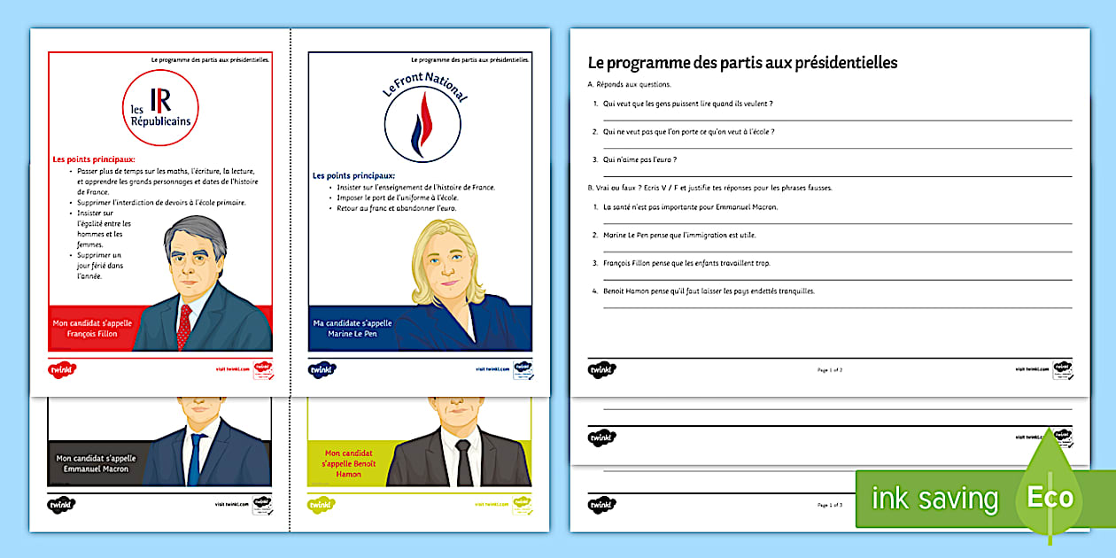 Middle Ability French Presidential Elections Differentiated Reading