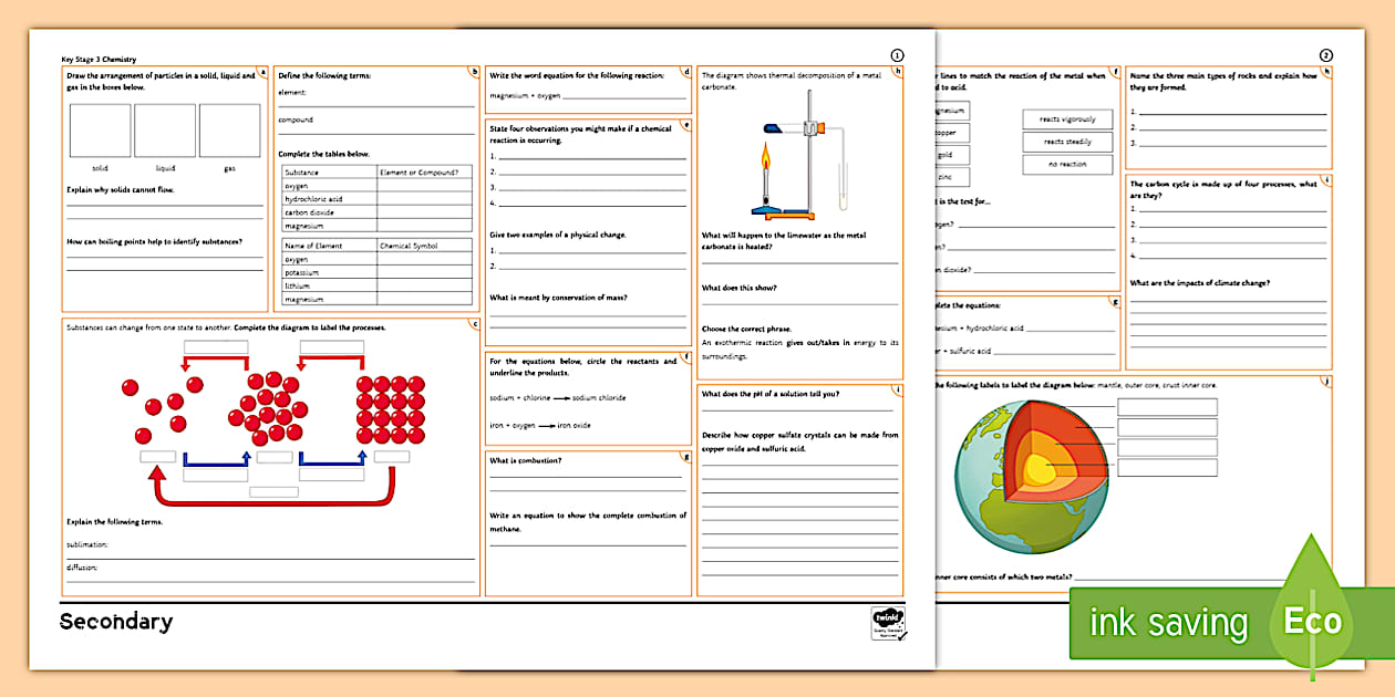 Chemistry Revision Activity Mat | KS3 Chemistry | Beyond