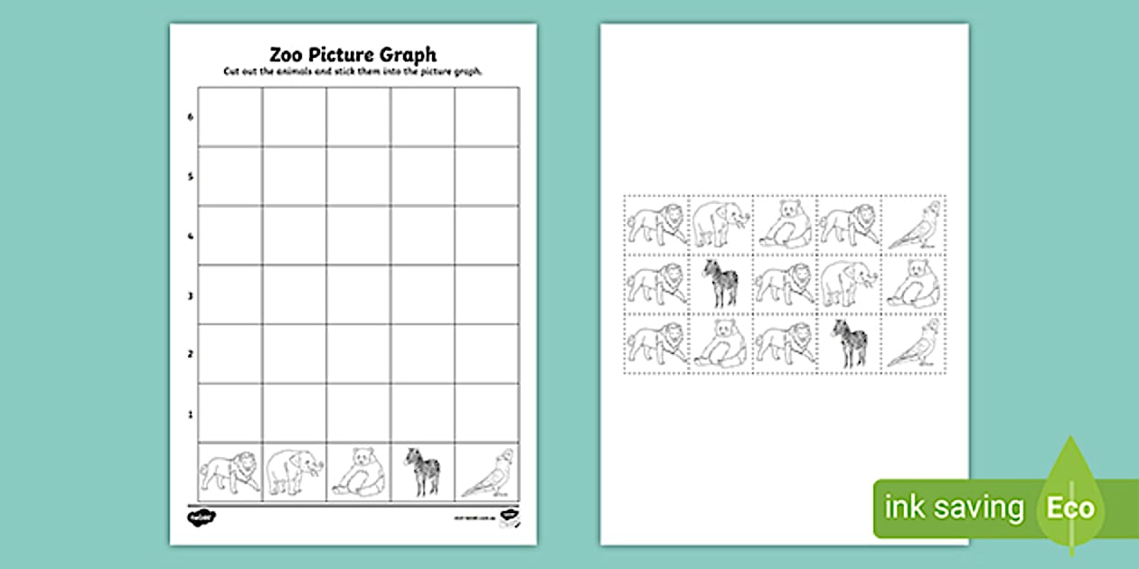 Editable Zoo Picture Graph Cut and Stick Activity - Twinkl