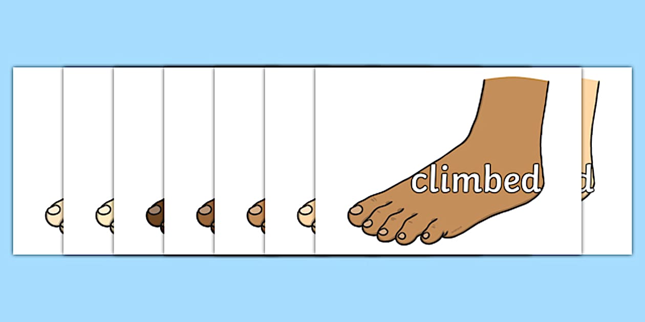 Black and White Alternative Words for Went on Feet - Twinkl