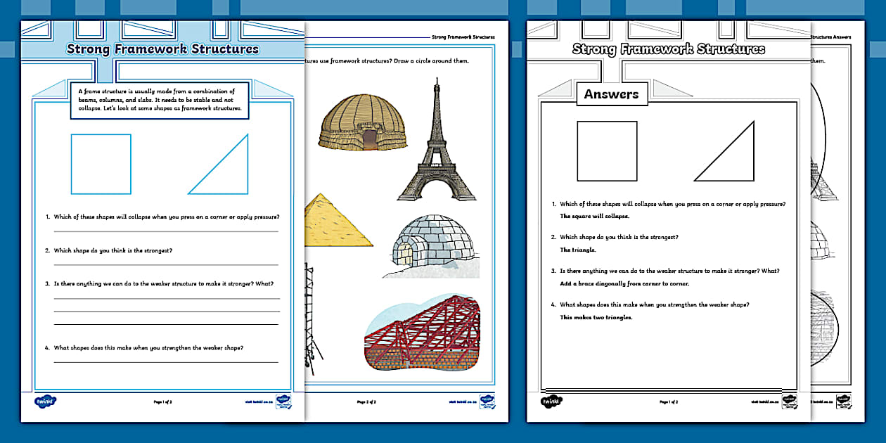 Strong Framework Structures – Activity Sheet - Twinkl