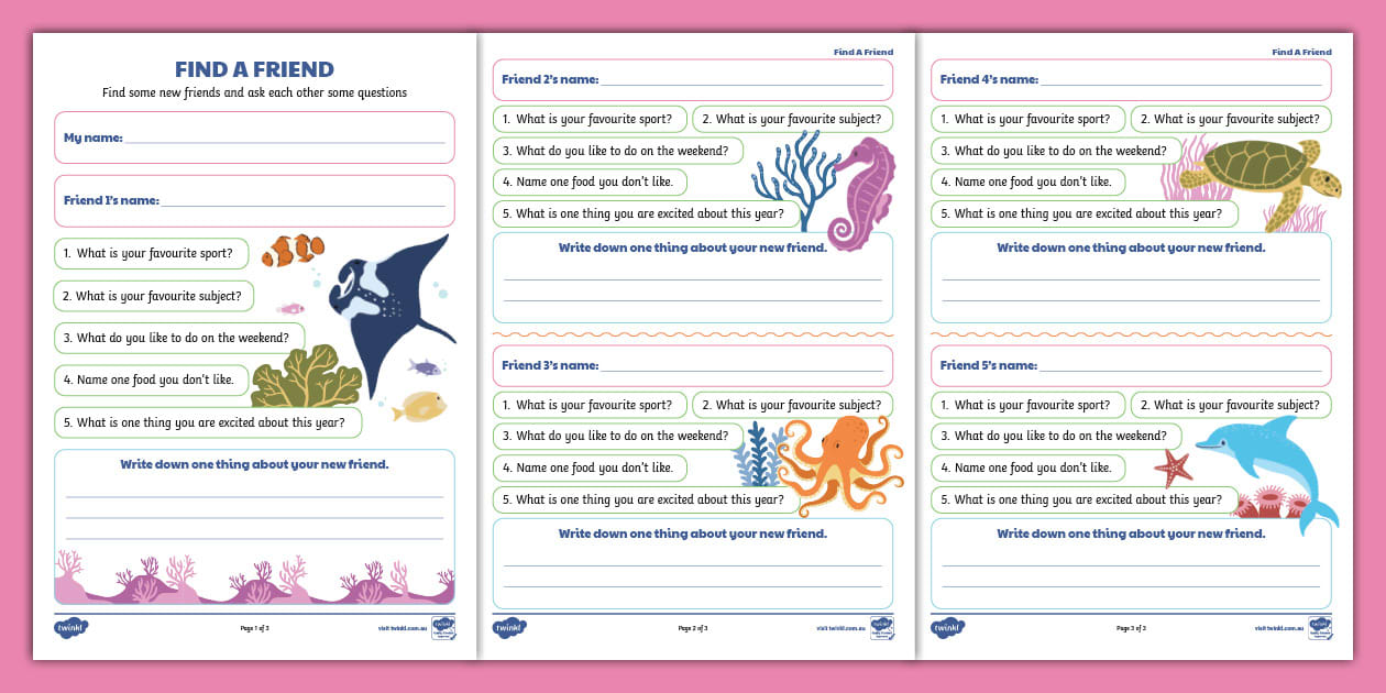 Find A Friend (teacher made) - Twinkl