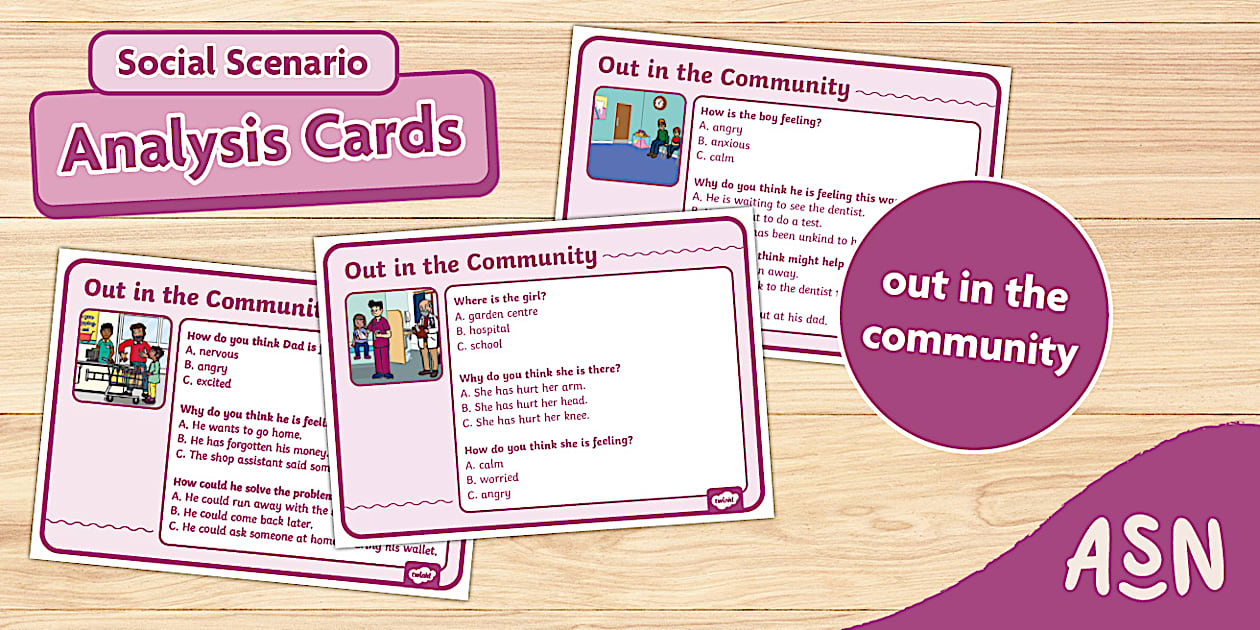 Out in the Community Social Scenario Analysis Cards