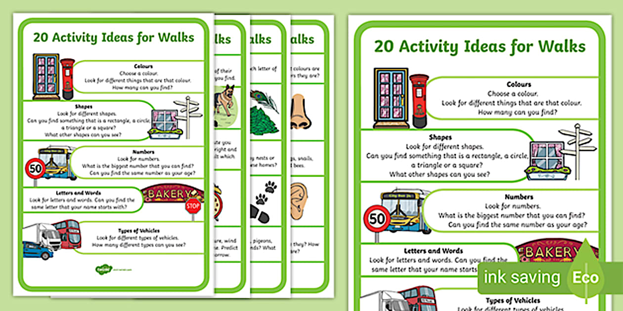 20 Activity Ideas for Walks (teacher made) - Twinkl