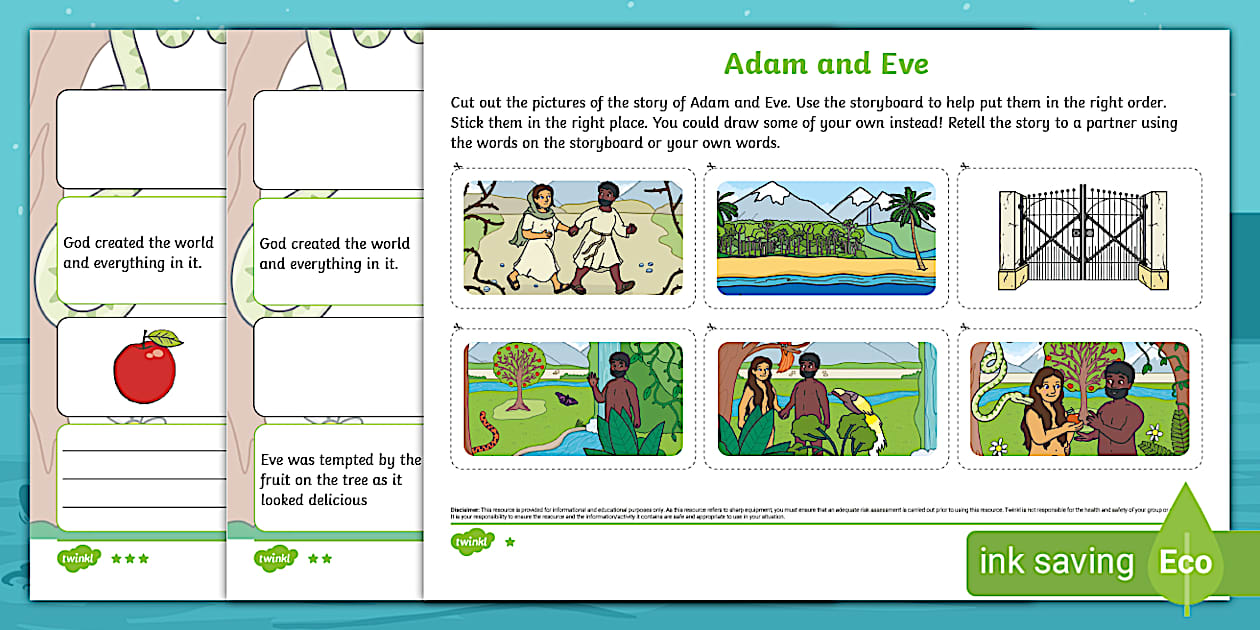Adam and Eve Sequencing Activity (teacher made) - Twinkl