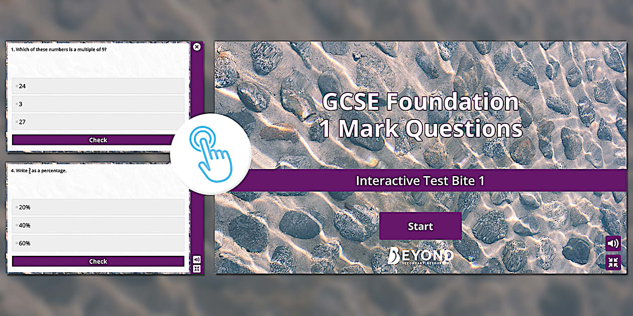 👉 GCSE 1 Mark Questions - Interactive Foundation Test Bite 1