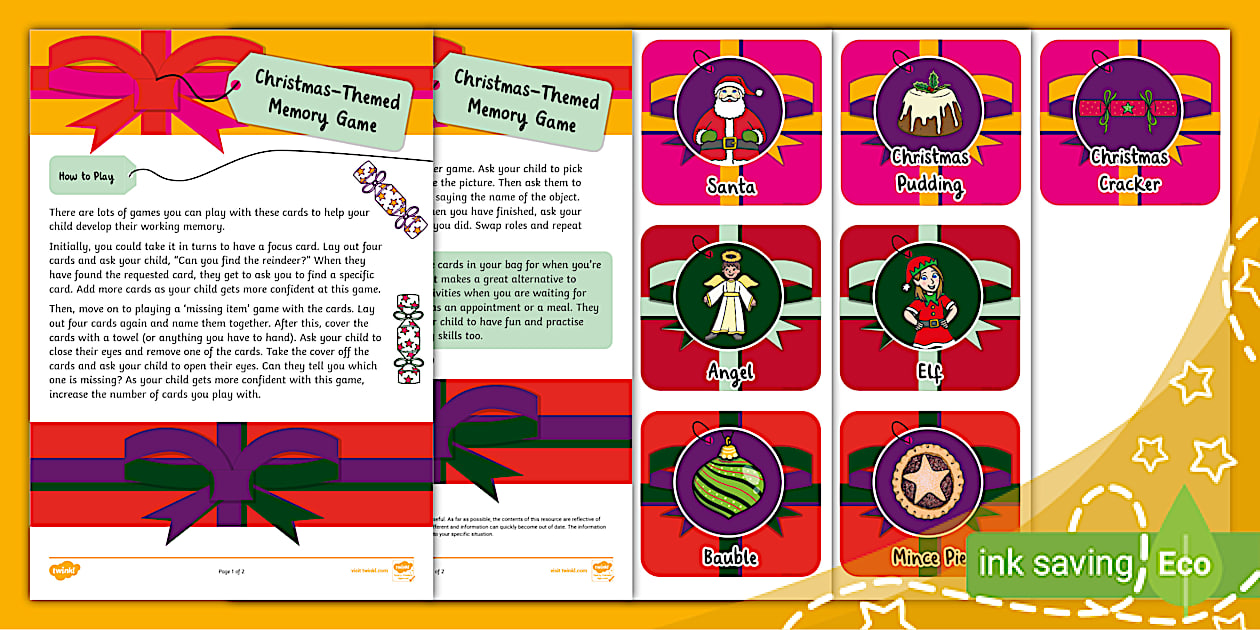 Christmas-Themed Memory Game (teacher made) - Twinkl