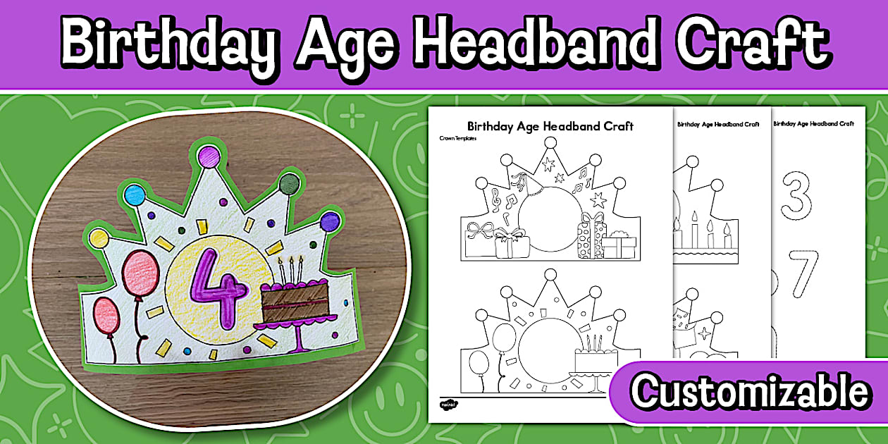 Birthday With Age Headband Craft
