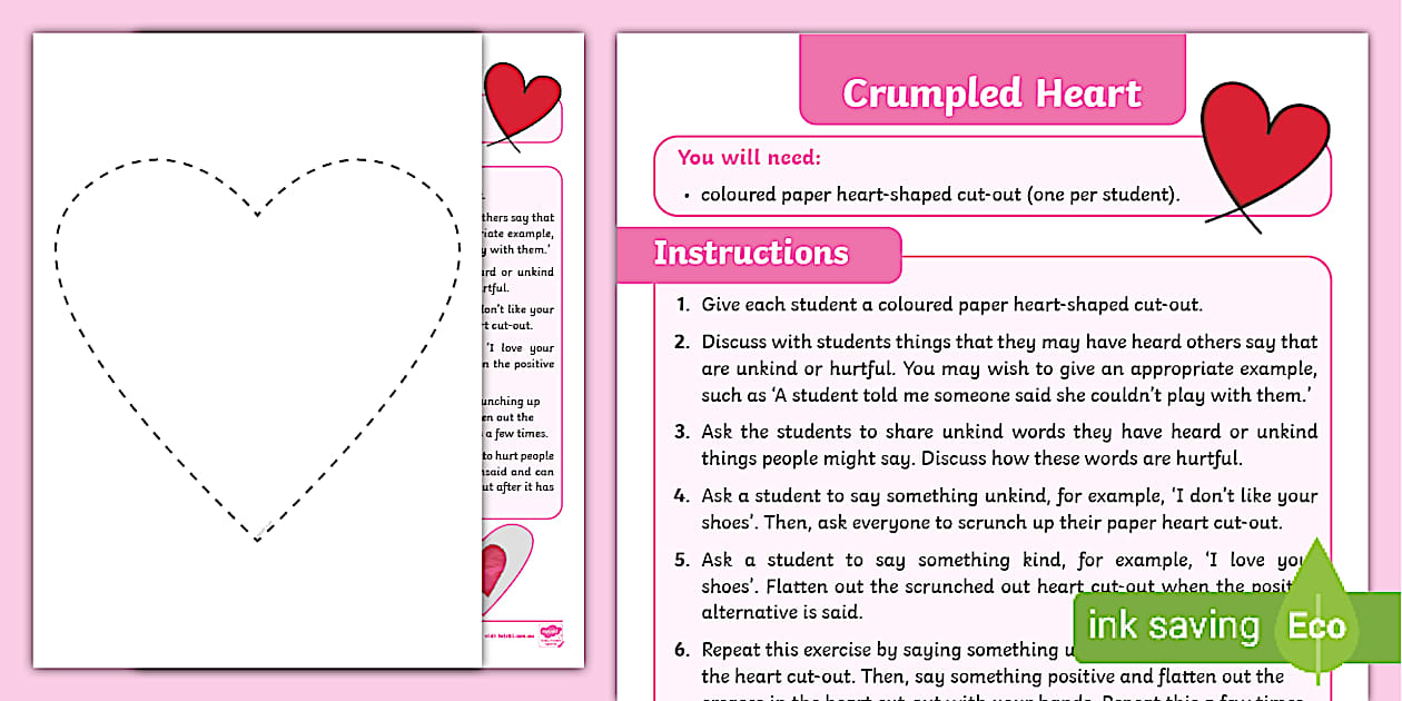 Crumpled Heart Activity - F-6 - Twinkl - Australia - Twinkl