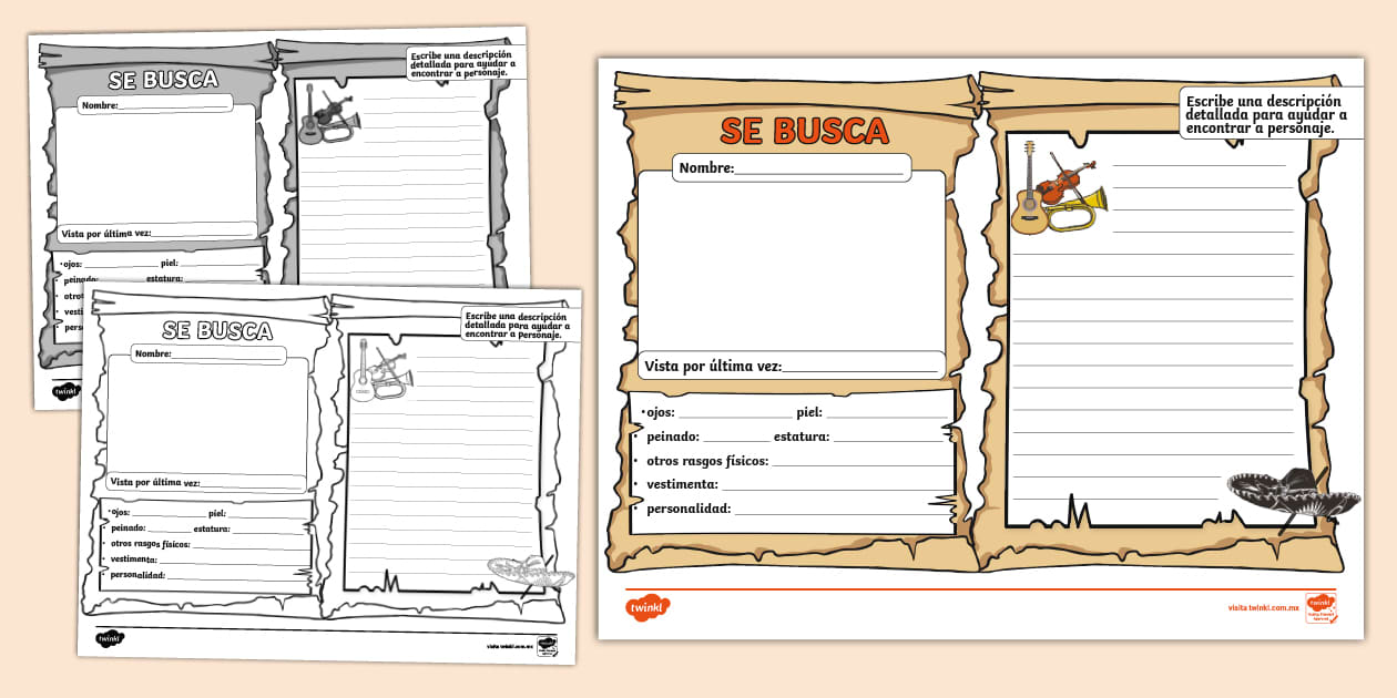Hoja de actividad: Se busca - Mariachi - Twinkl