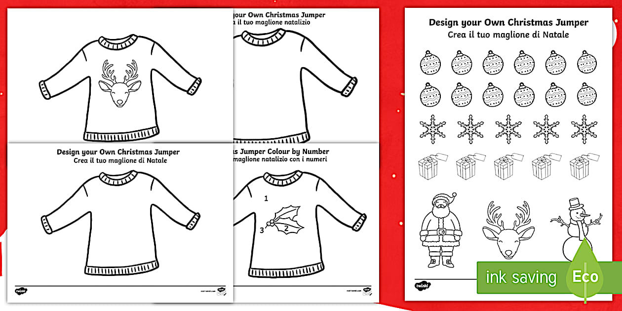 Christmas Jumper Activity Pack English/Italian - Twinkl