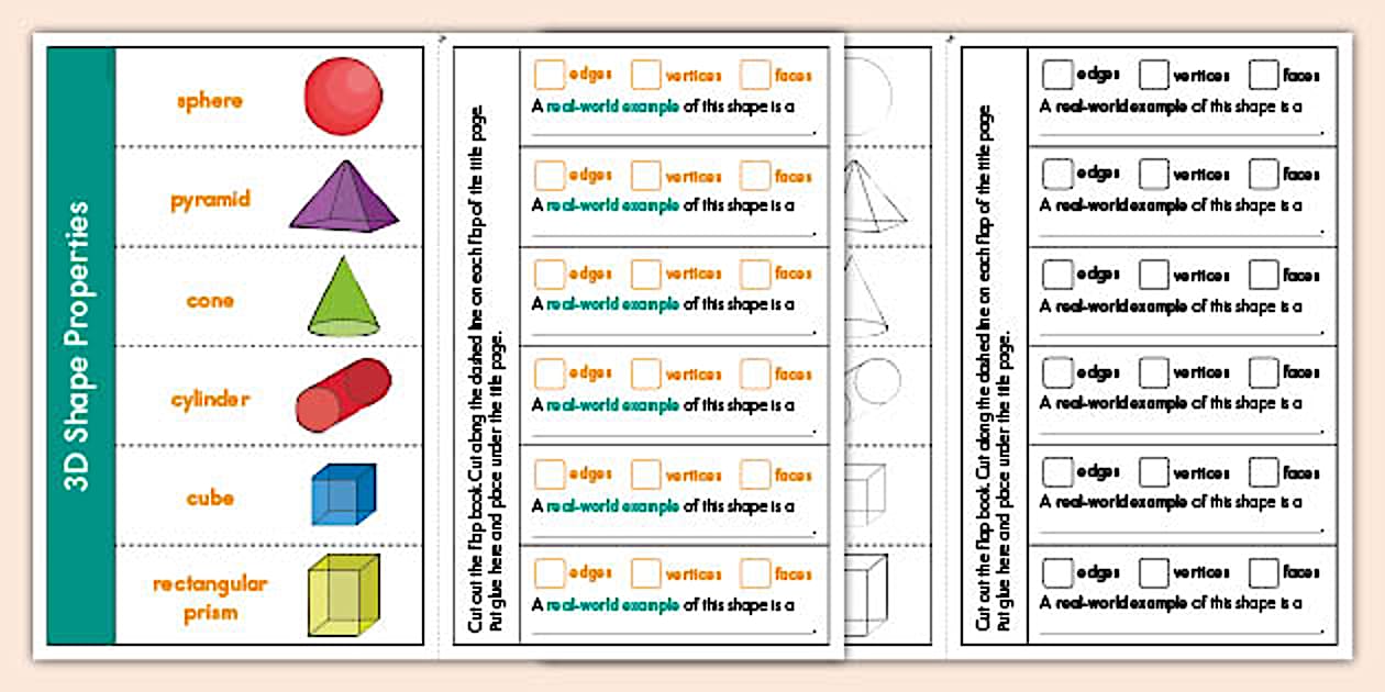 Types of Properties in Math - 3D Shape Properties Flap Book