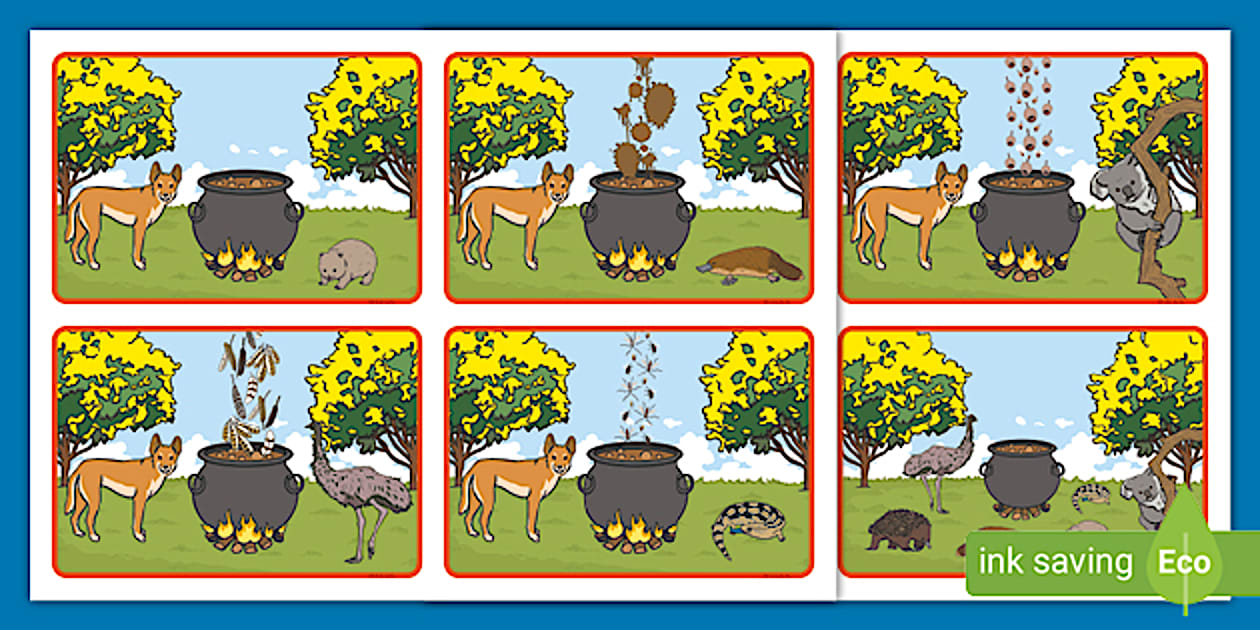 Black and White Story Sequencing Cards to Supporting Teaching on Wombat ...