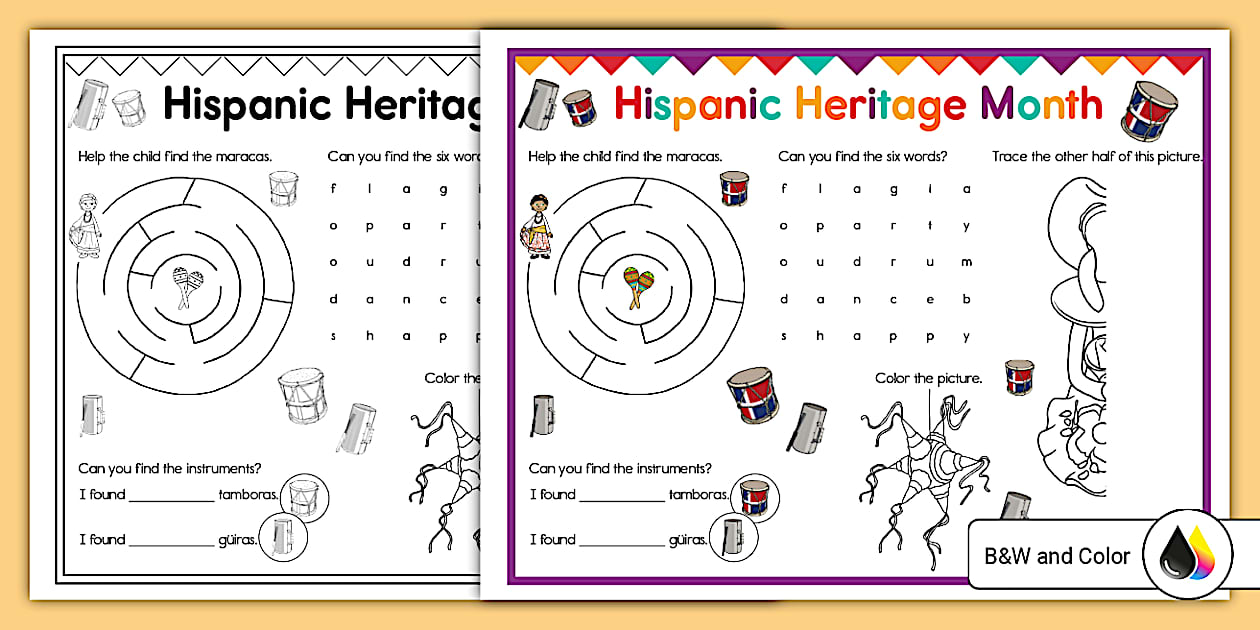 Hispanic Heritage Month Activity Mat (teacher made) - Twinkl
