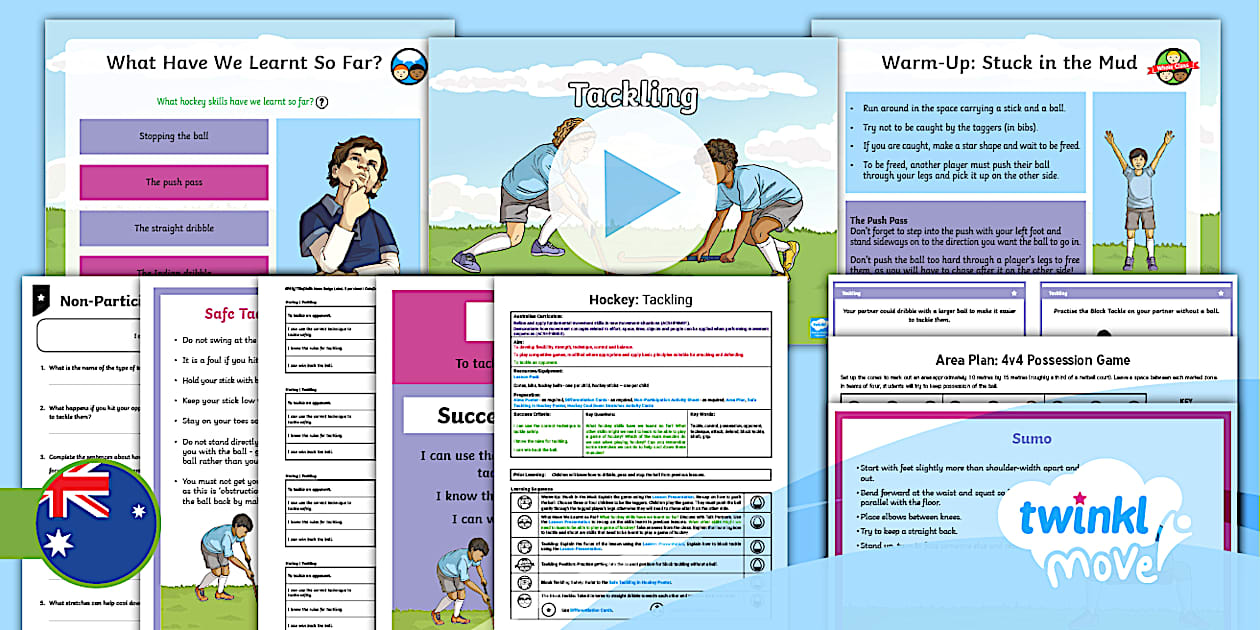 Move PE Year 4 Hockey Lesson 4: Tackling Lesson Pack