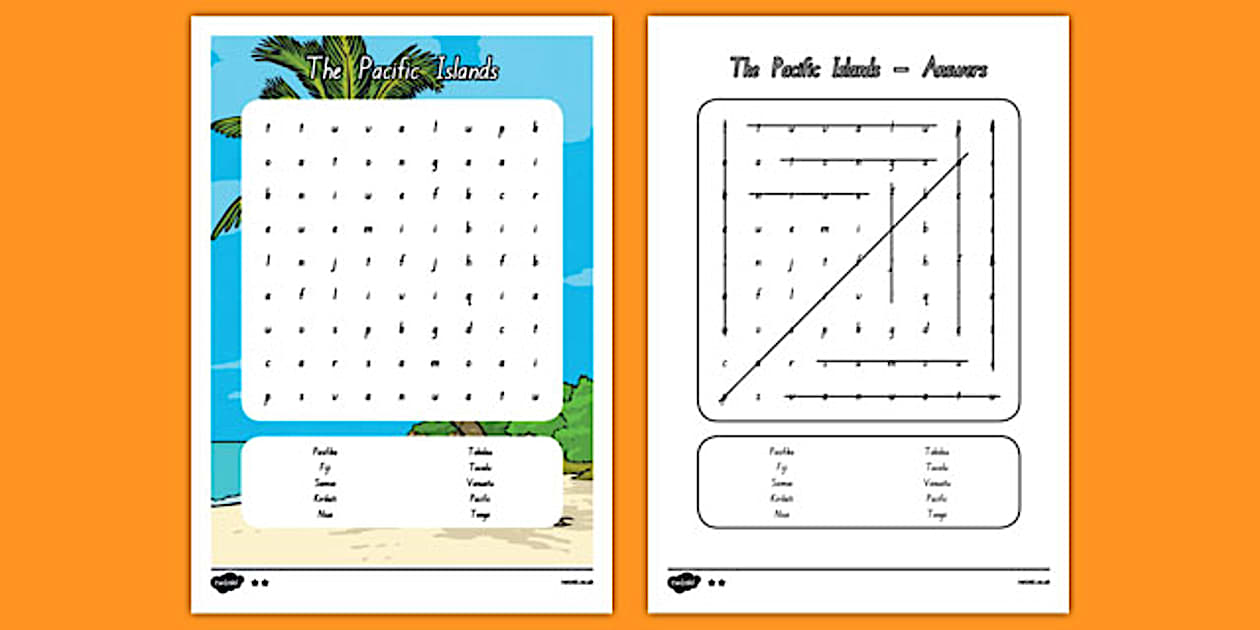 The Pacific Islands Word search (teacher made) - Twinkl