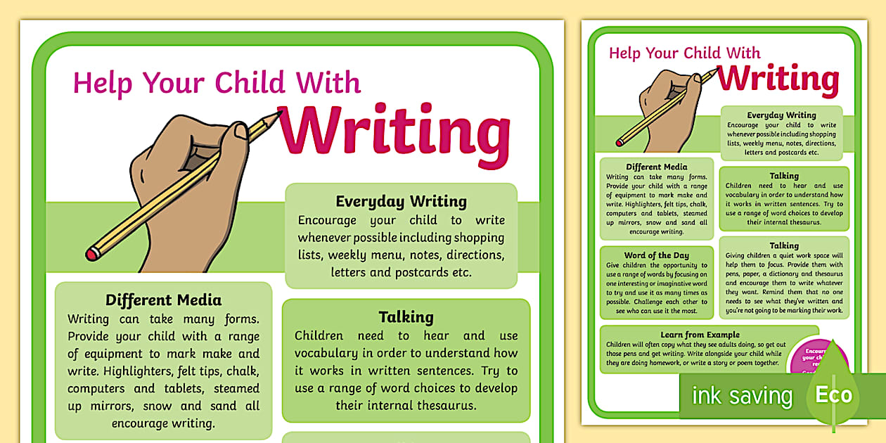 👉 Help Your Child with Writing Display Poster for Care Givers