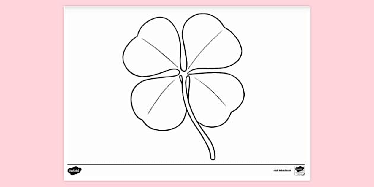 Editable Four Leaf Clover Colouring Page Printable - Twinkl