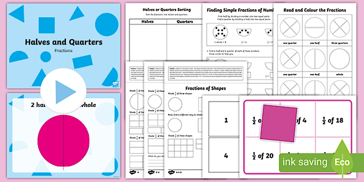 Maths First/Second Class Fractions Pack 2 (teacher made)