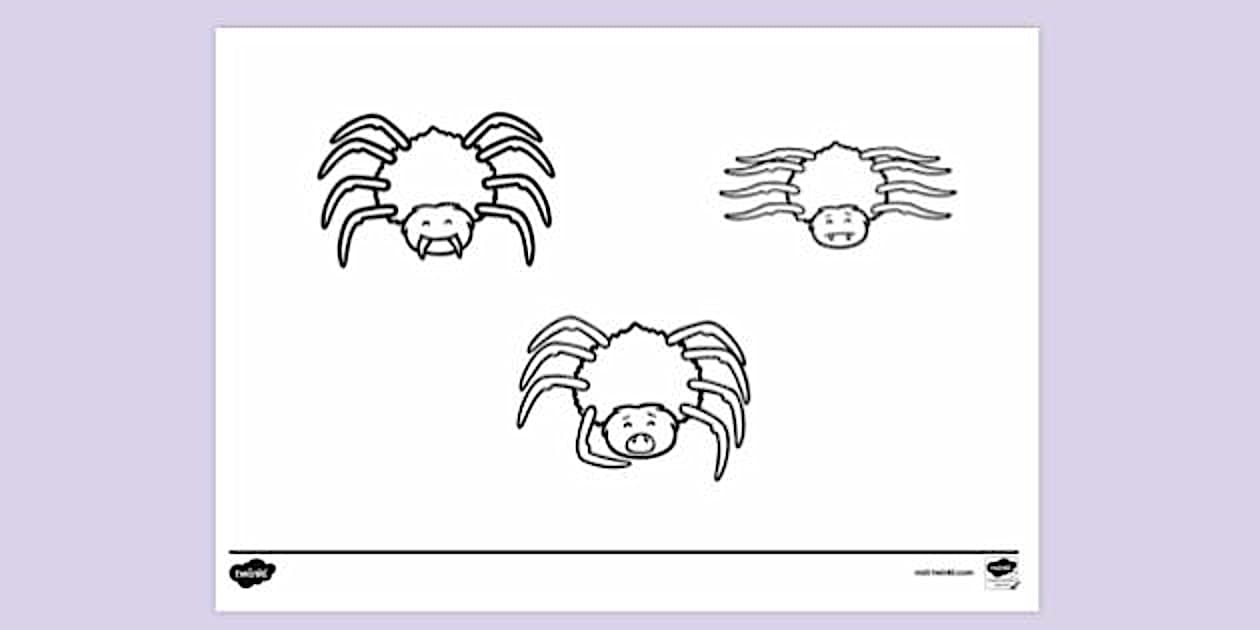 Printable Colouring Page of Spiders Colouring | Colouring Sheets