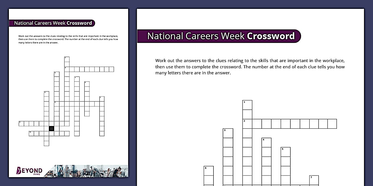 National Careers Week Crossword - Twinkl - KS3 - Twinkl