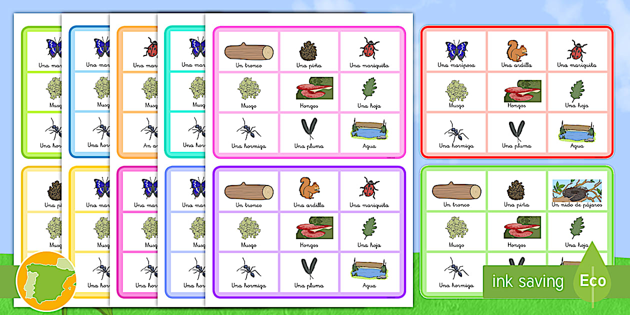 Pack de actividadaes: Bingo de la naturaleza - Verano