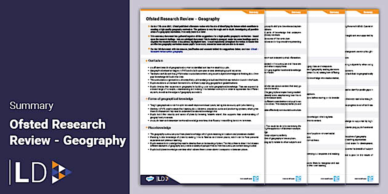 Summary: Ofsted Geography Review (teacher made) - Twinkl