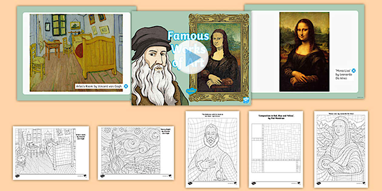 Famous Paintings Colouring (teacher made) - Twinkl