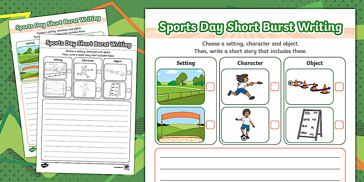 Sports Day Short Burst Writing Template