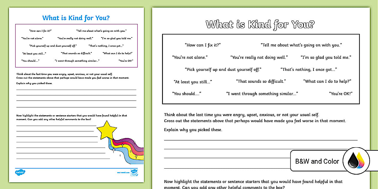Defining Kindness Worksheet for 3rd-5th Grade | Kindness Day