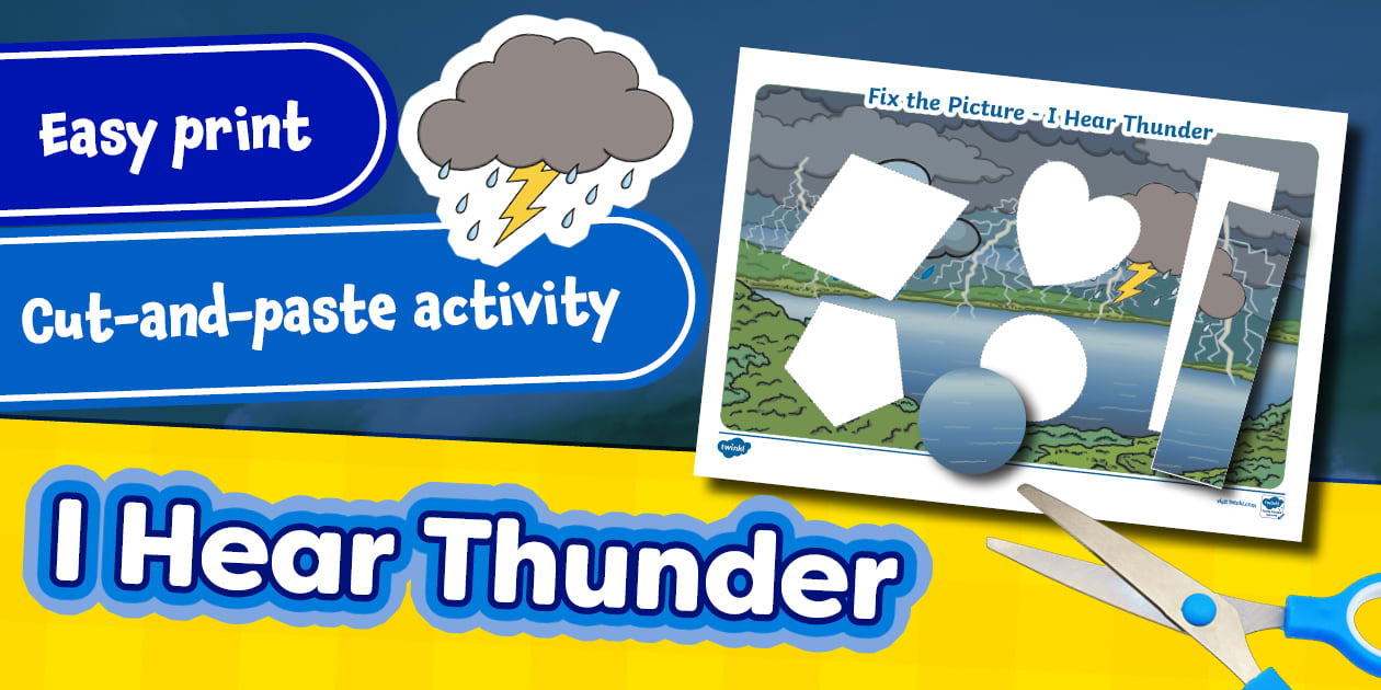 I Hear Thunder Fix the Picture Cutting Skills Activity