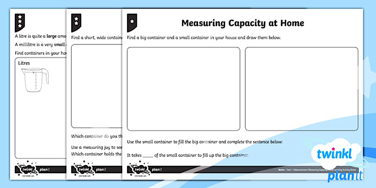 Measuring Capacity Home Learning Tasks (teacher made)