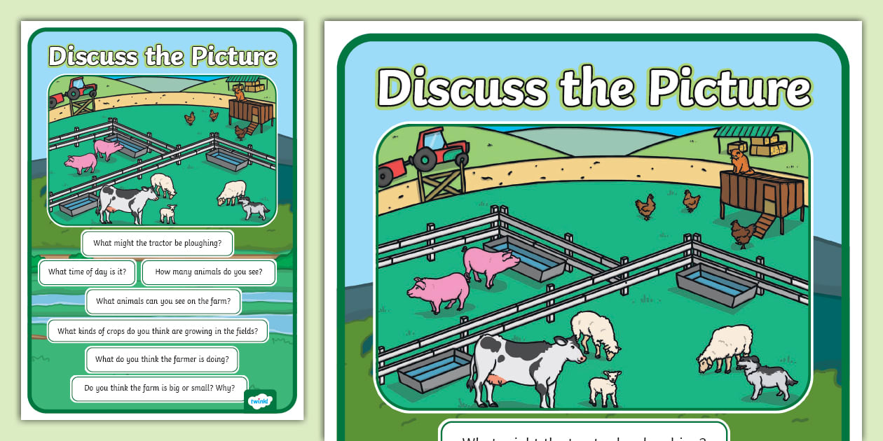 Farm Discussion Prompt Display Poster (teacher made)