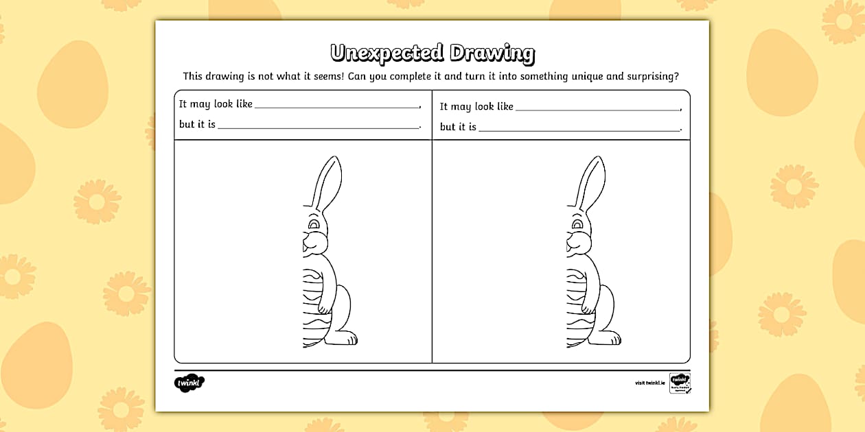 Easter Bunny Unexpected Drawing Activity (teacher made)