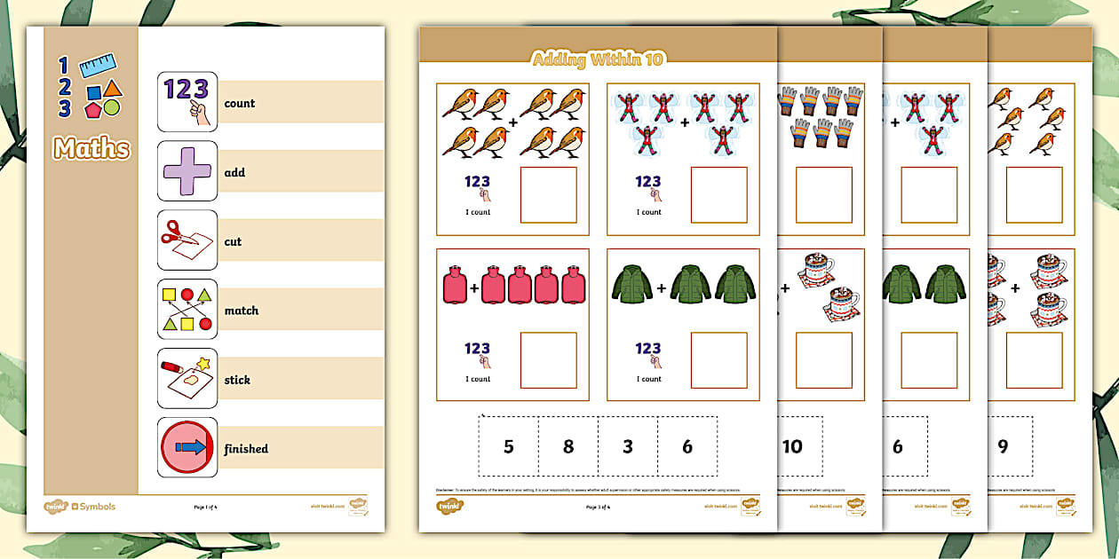 👉 SEND Structured Steps Winter Adding Within 10 - Twinkl