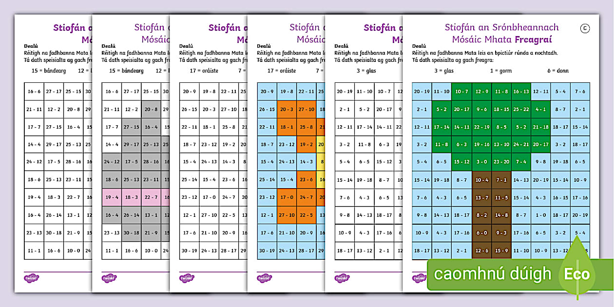 Stiofán an Srónbheannach Mósáic Mhata (teacher made)
